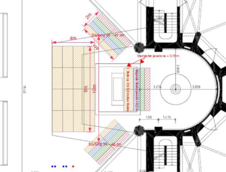 Aufmaß und Podestgröße – Bühnen- und Chorpodeste